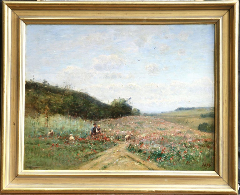 Louis Aimé Japy - Young Shepherds - Barbizon Oil, Figures in Summer ...