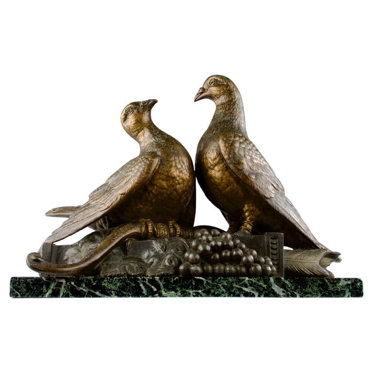 Louis Albert Carvin, Lovebirds, France Art Deco, 1920s For Sale at 1stDibs