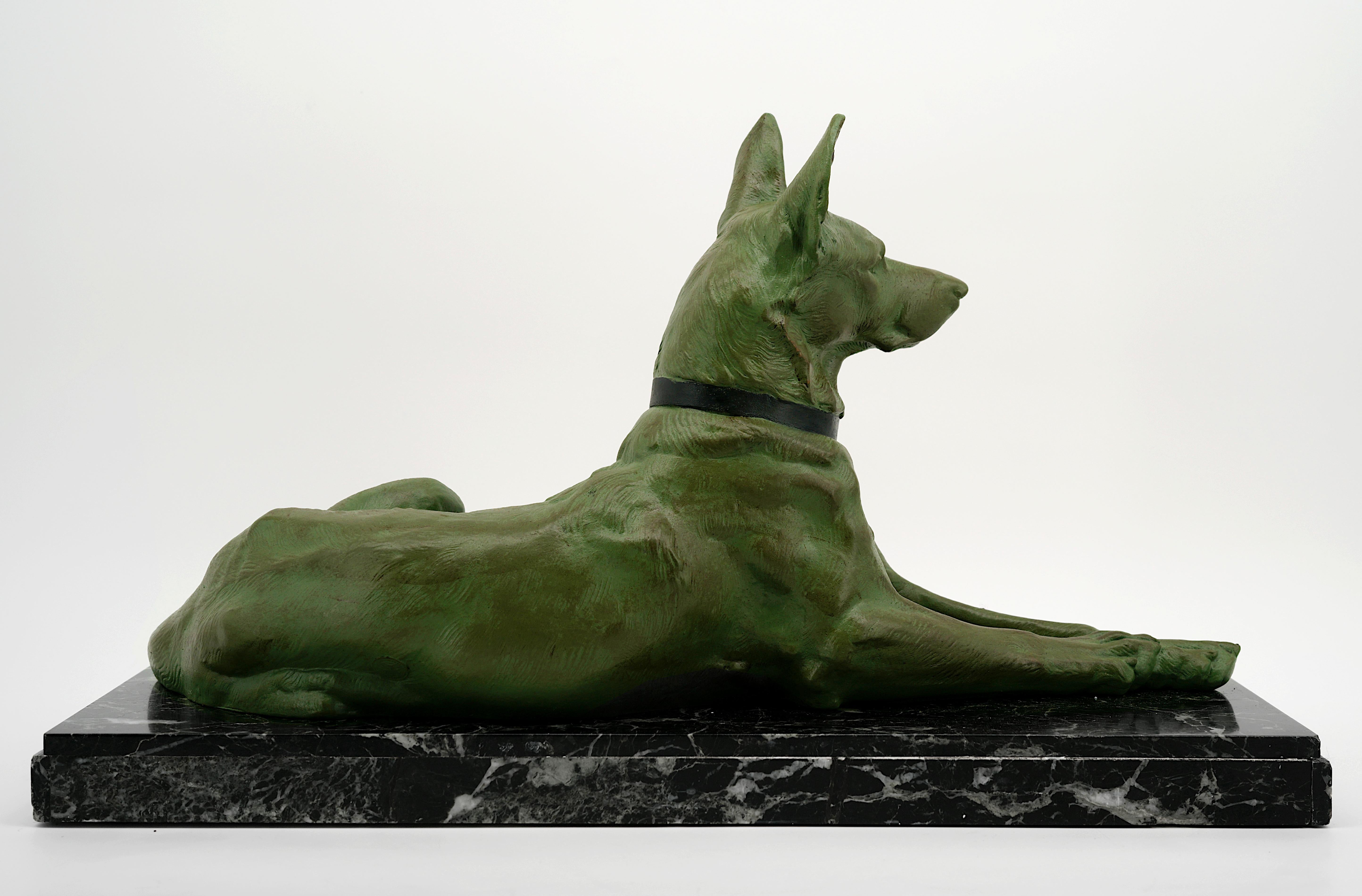 Louis-Albert Carvin German or Belgian Shepherd Sculpture 1930 For Sale at 1stDibs