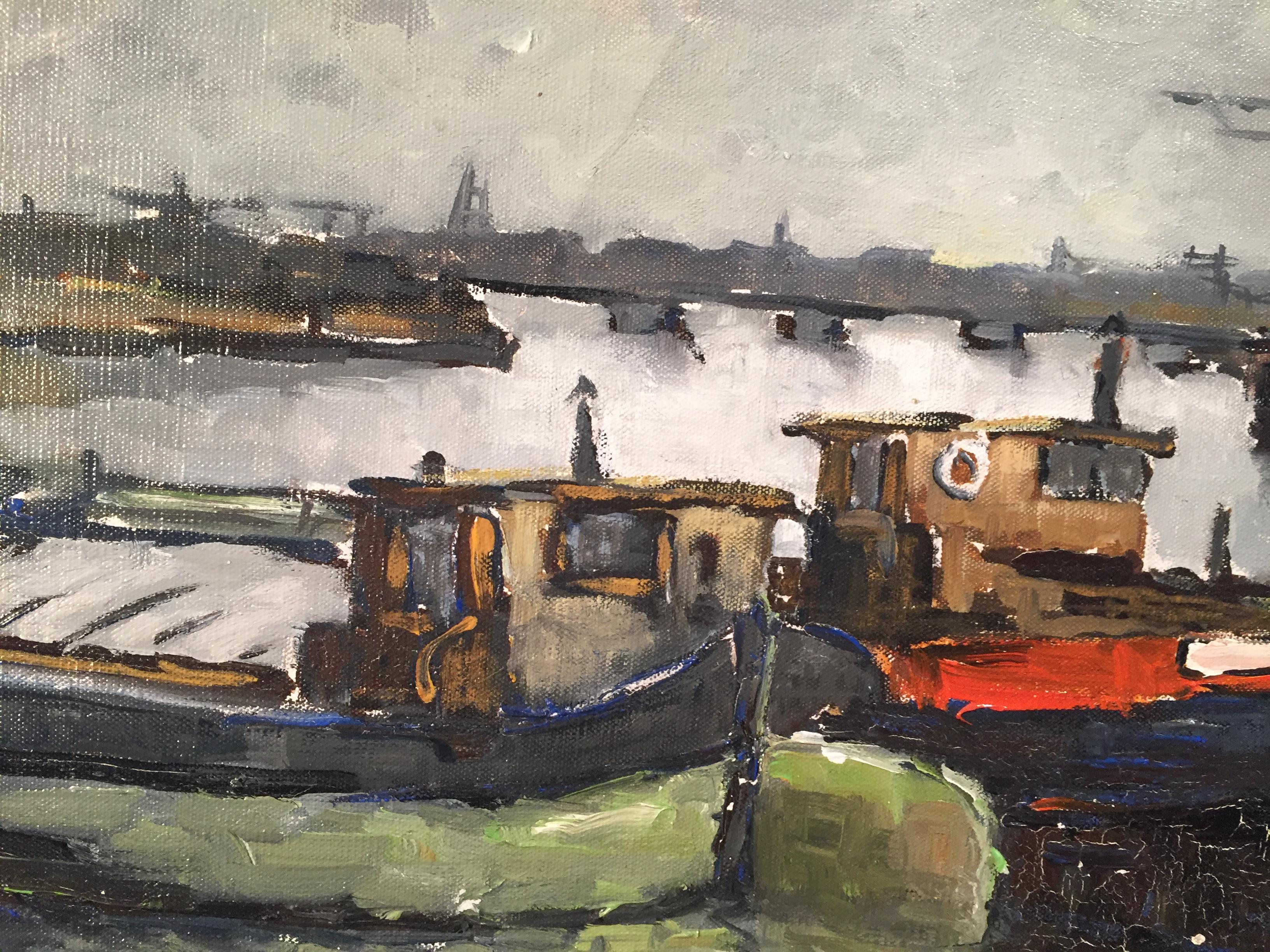 Louis-Auguste Lemonnier - "Soir a Charenton" Oil on Canvas 20 x 24 For ...