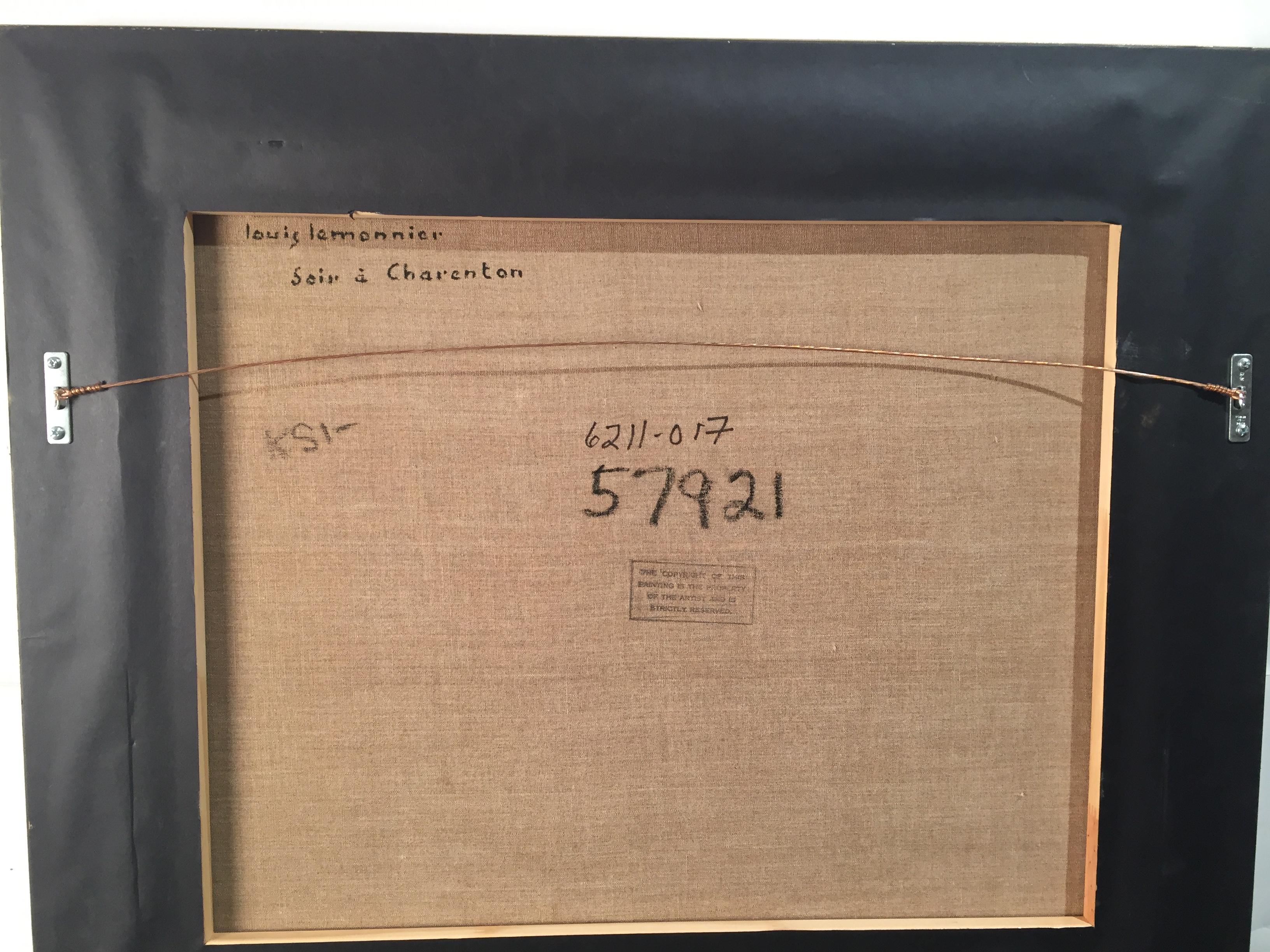 Louis-Auguste Lemonnier - "Soir a Charenton" Oil on Canvas 20 x 24 For ...