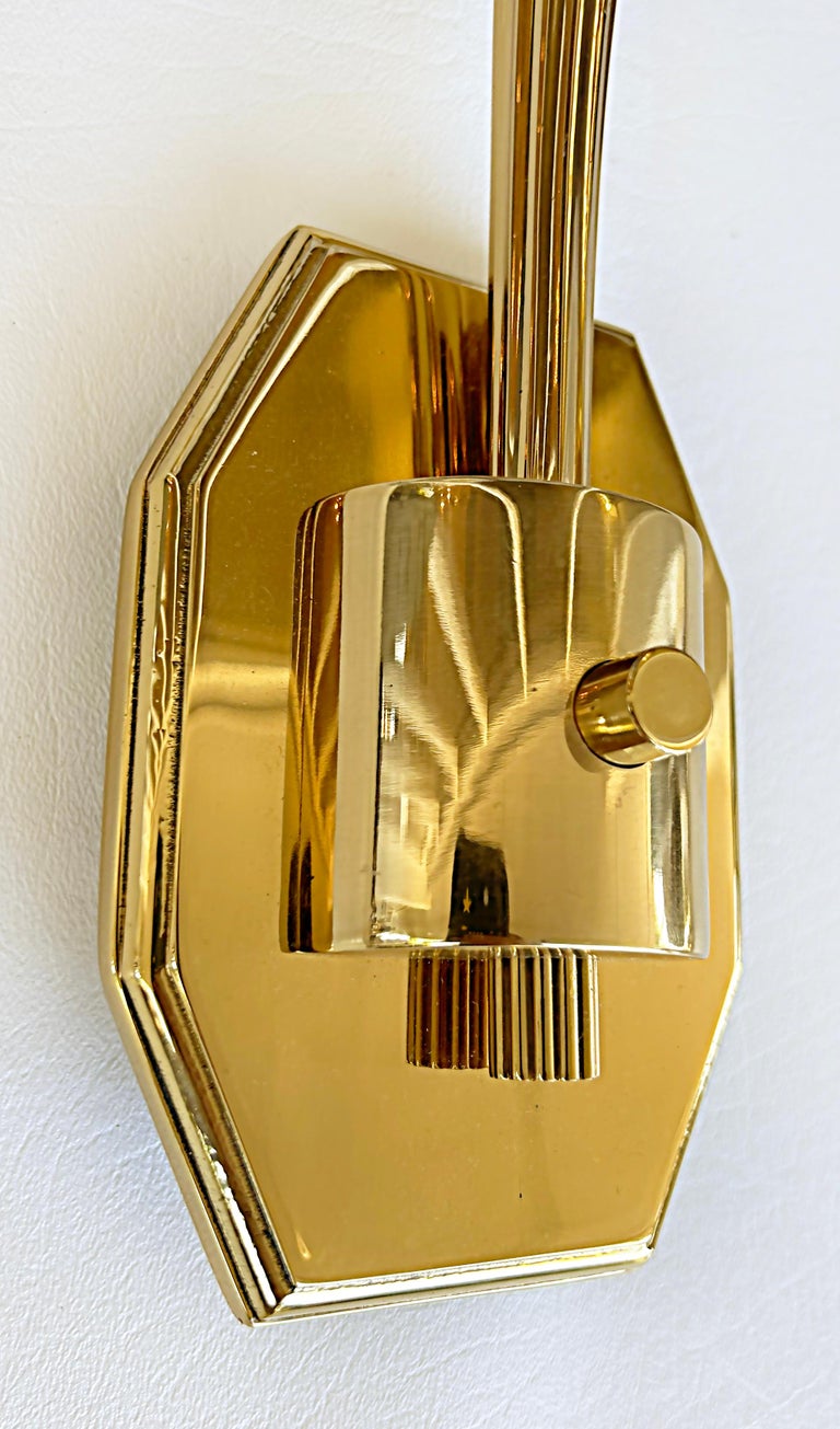 Louis Baldinger and Sons Brass Wall Sconces with Pleated Shades, Pair ...