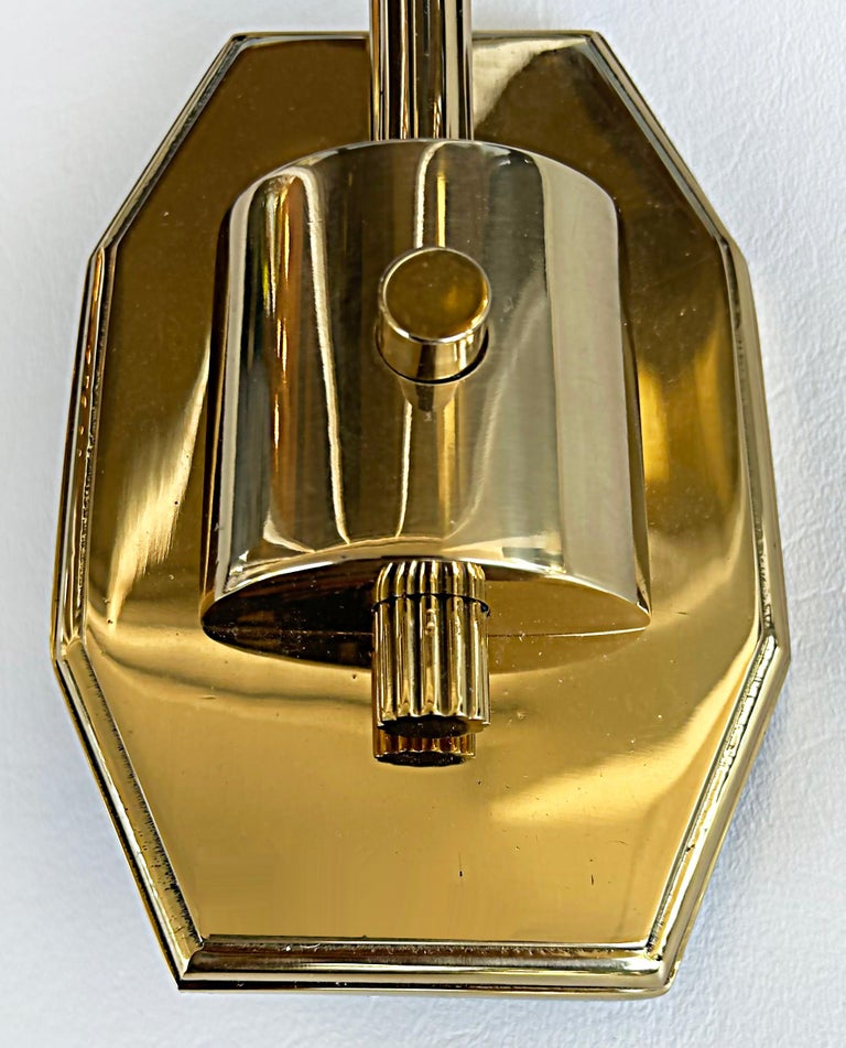 Louis Baldinger and Sons Brass Wall Sconces with Pleated Shades, Pair ...