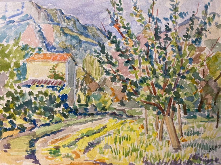 Louis Bellon - 1940's Provence Painting French Colourful Landscape ...