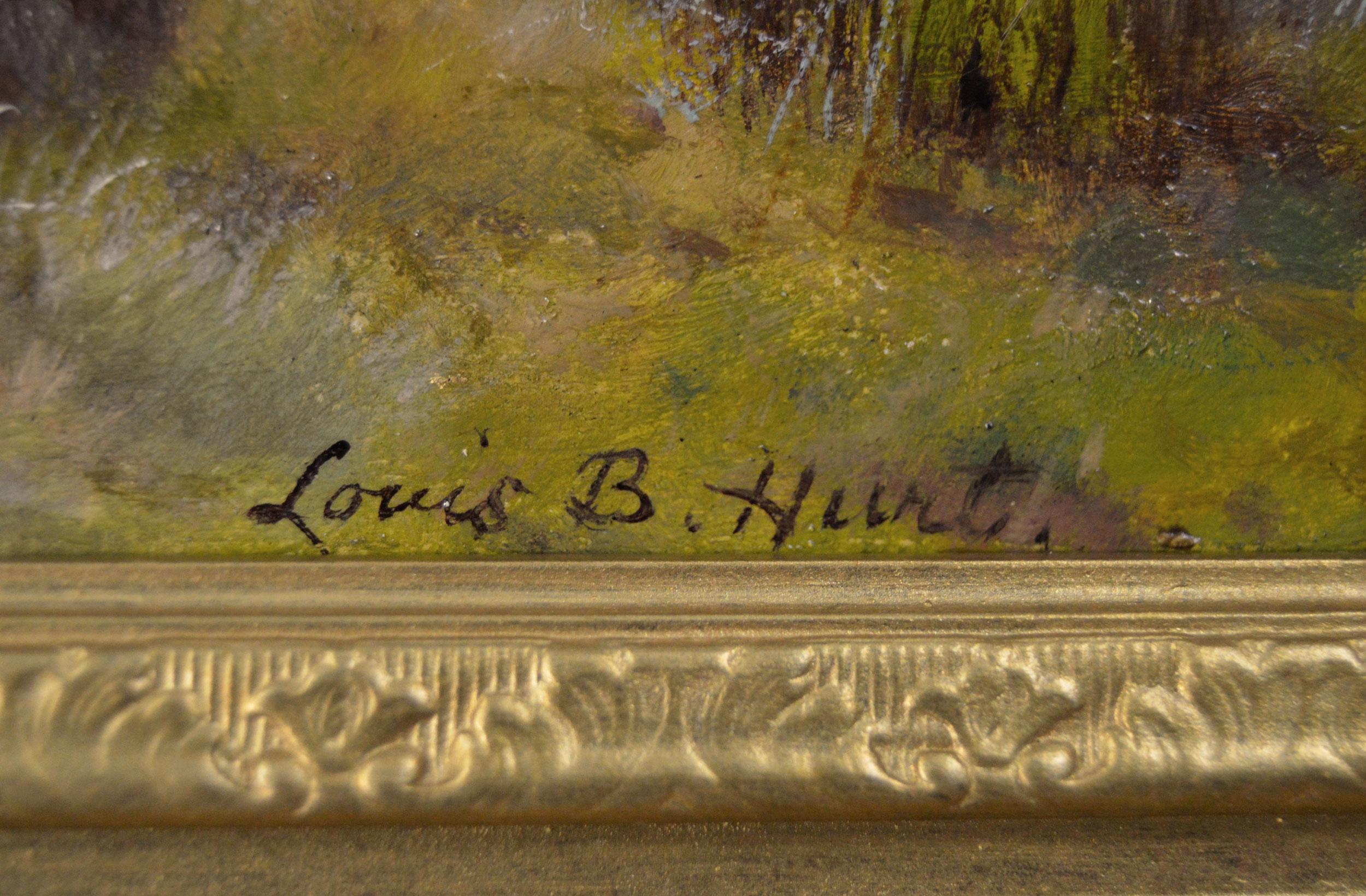Louis Bosworth Hurt - 19th Century landscape animal oil painting of ...