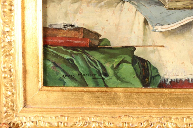 Louis C. Moeller - The Book Collectors - American Genre Oil, Figures in ...