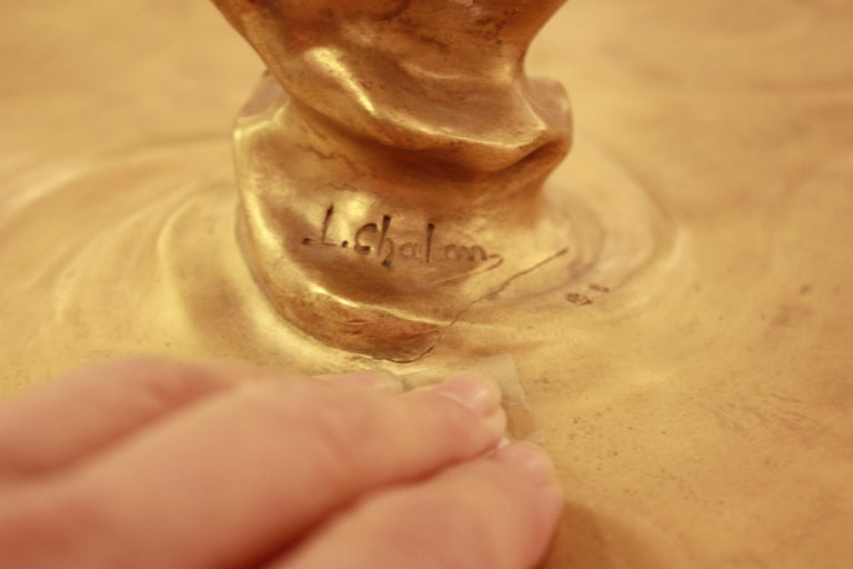 Louis Chalon French Art Nouveau Tray with Sculpted Femme Fleur For Sale ...