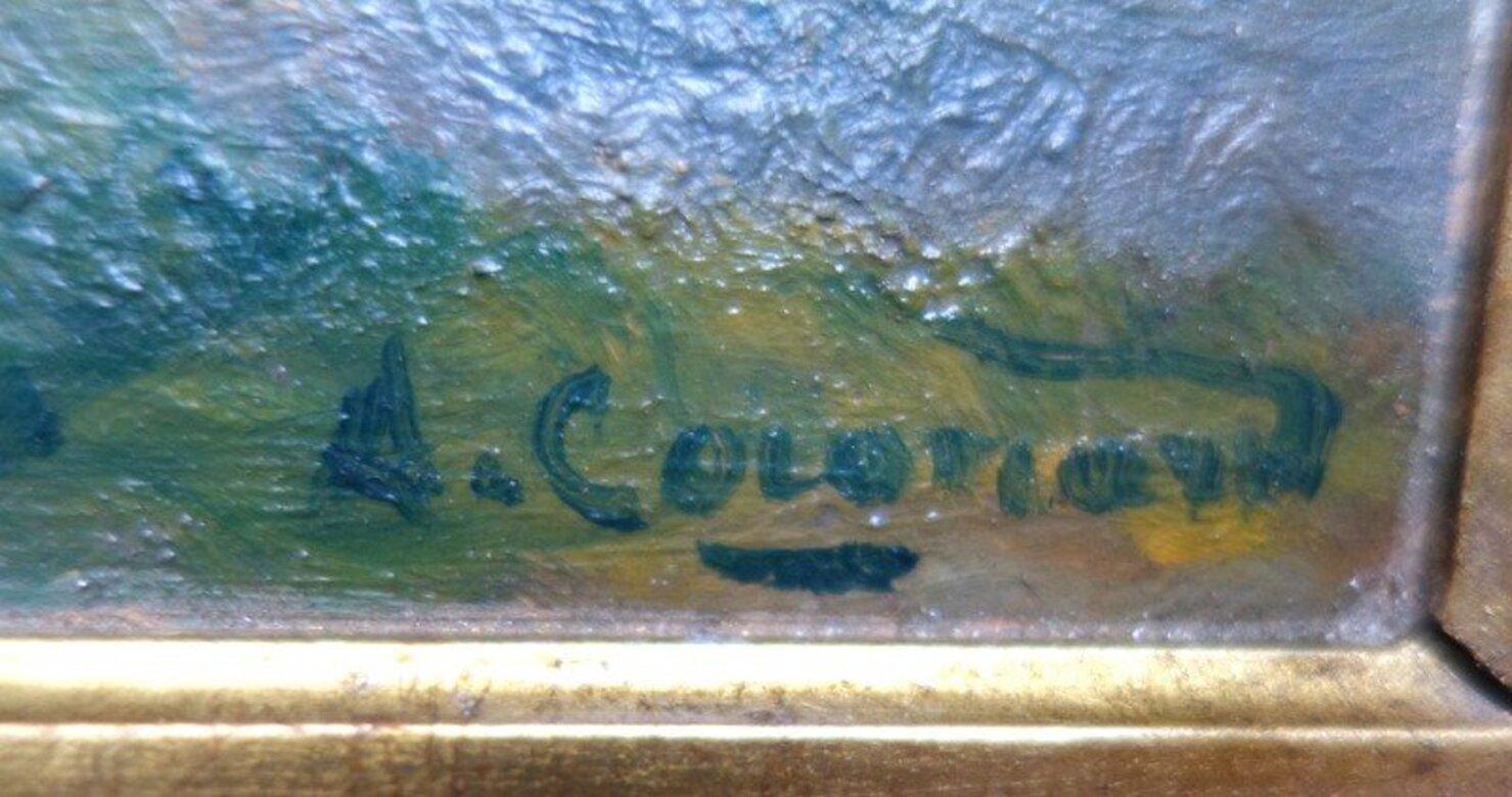 Louis Coignard - Sunset on the Lake, Impressionist Louis Coignard ...