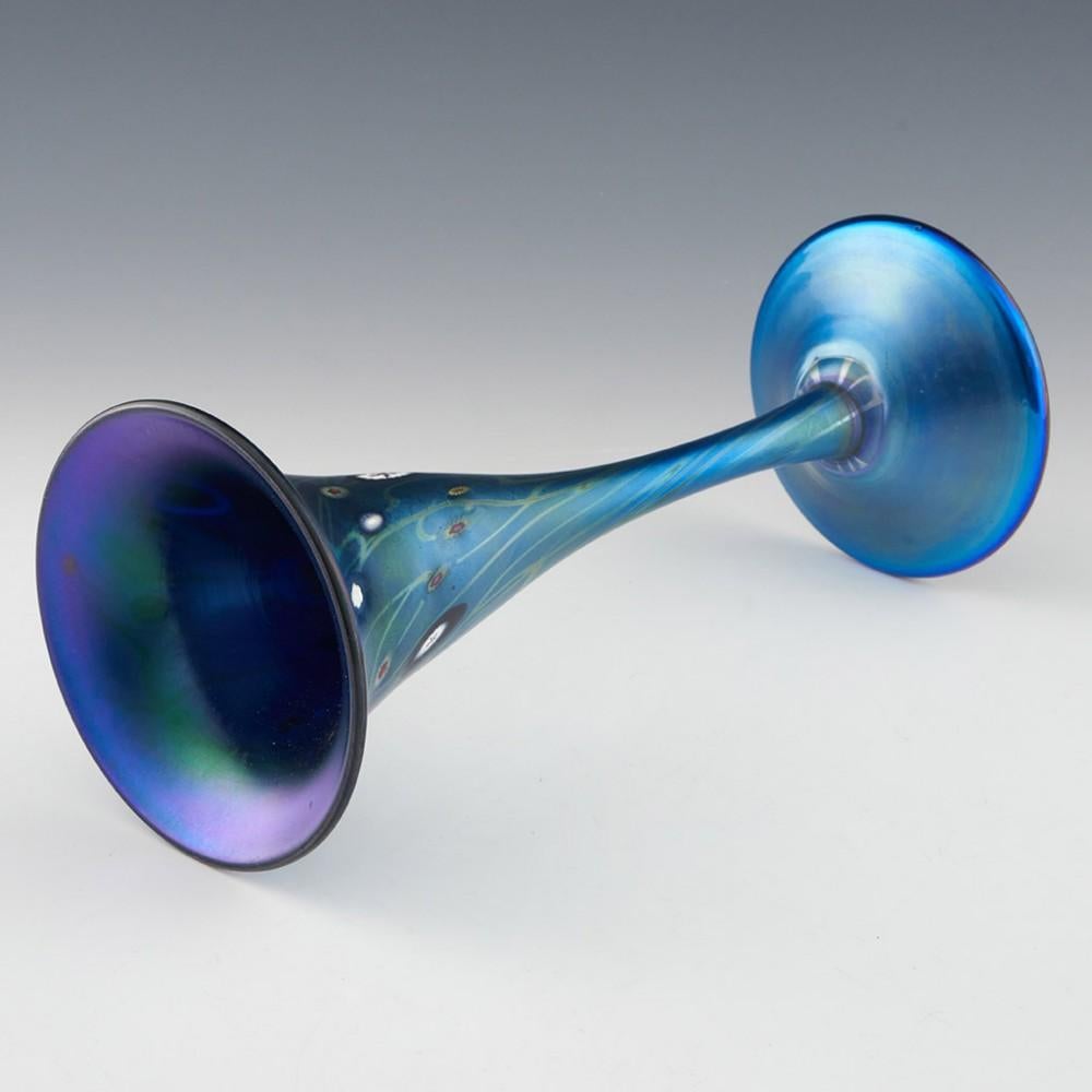 Louis Comfort Tiffany Blue Favrile Glass Vase c1900 For Sale at 1stDibs
