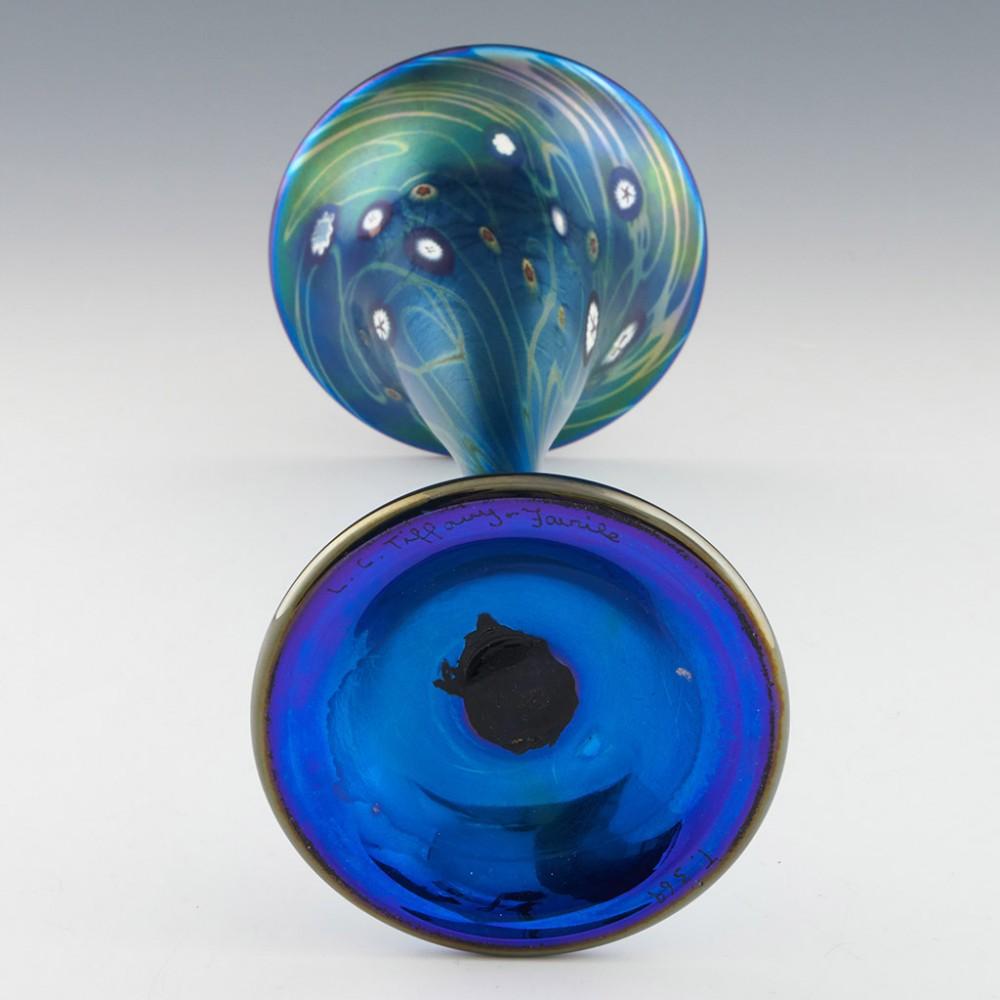 Louis Comfort Tiffany Blue Favrile Glass Vase c1900 For Sale at 1stDibs