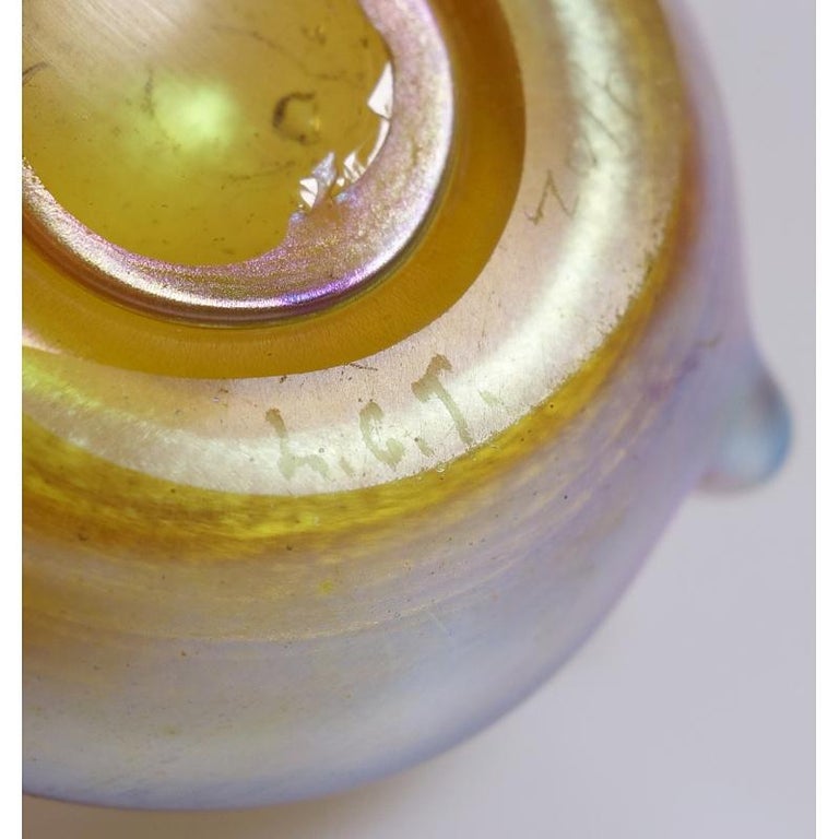 Louis Comfort Tiffany Gold Favrile Art Glass "Bean Pot" Salt, LCT ...