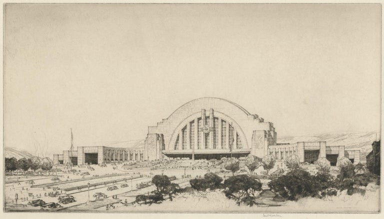 Louis Conrad Rosenberg - Terminal de l'Union de Cincinnati, Perspective ...