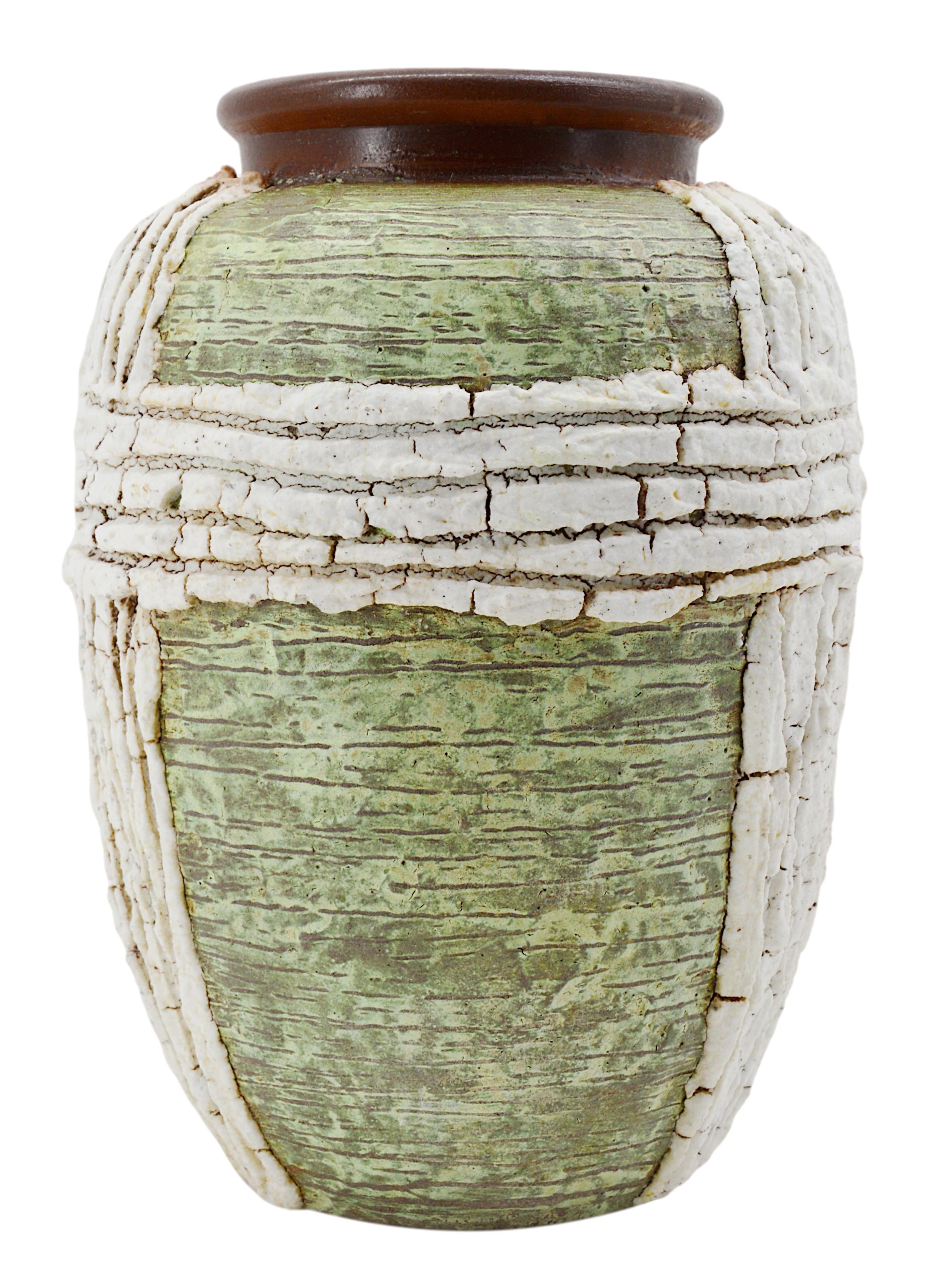 Louis Dage French Art Deco Stoneware Vase, 1930 For Sale at 1stDibs