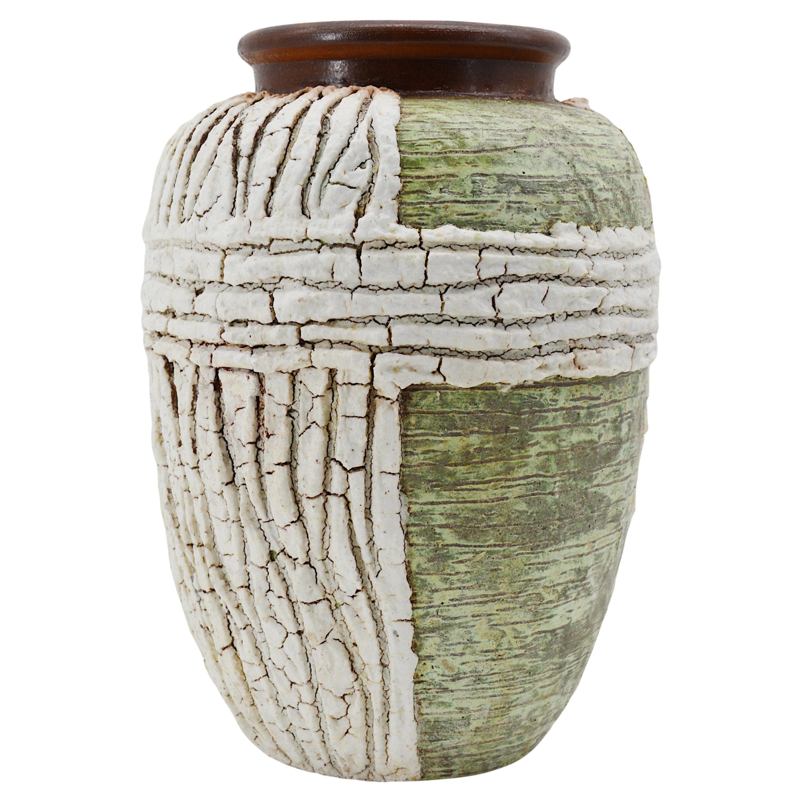 Stunning floral Art Deco vase, 1930, ceramic, Louis Dage, signed, Paris ...