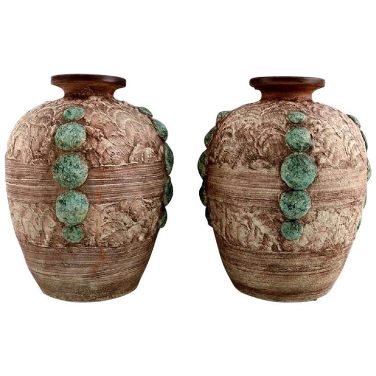 Louis Dage, French Ceramist, Two Large Vases in Glazed Ceramics For ...