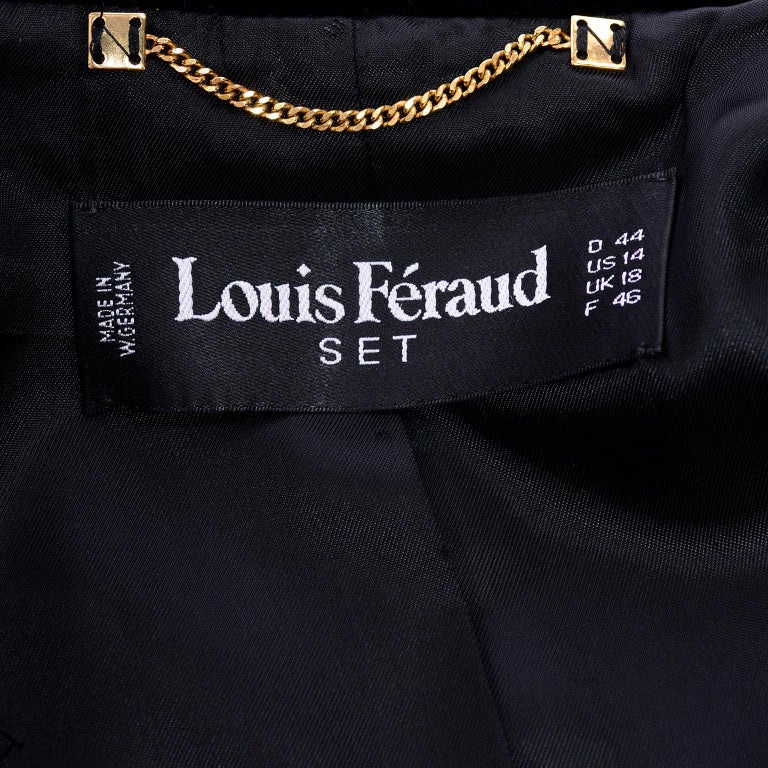 Louis Feraud Vintage Black Tuxedo Jacket Blazer W/ Purple and Red Satin ...