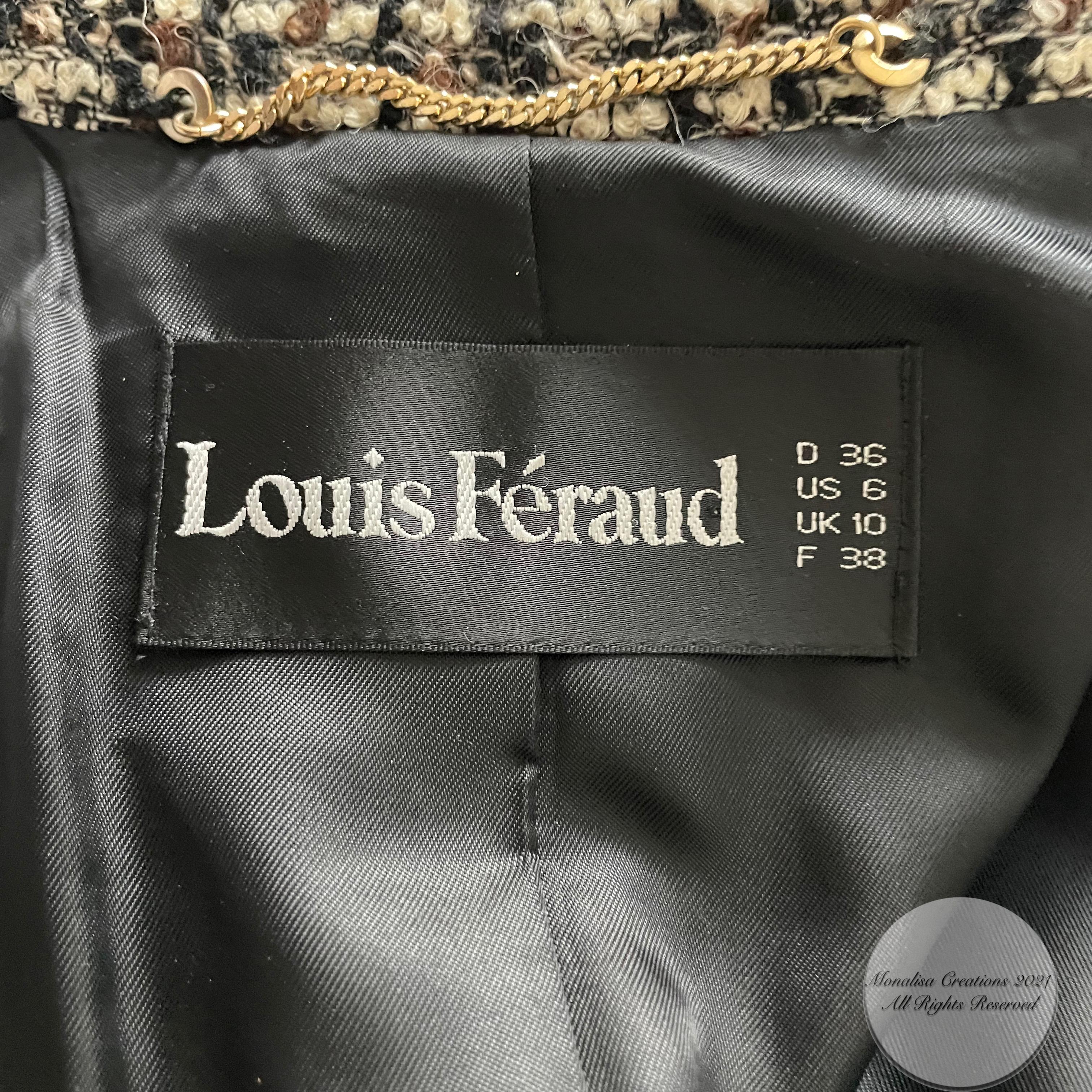 Louis Feraud Jacket Alpaca Wool Boucle Knit Vintage 1990s US 6 For Sale ...