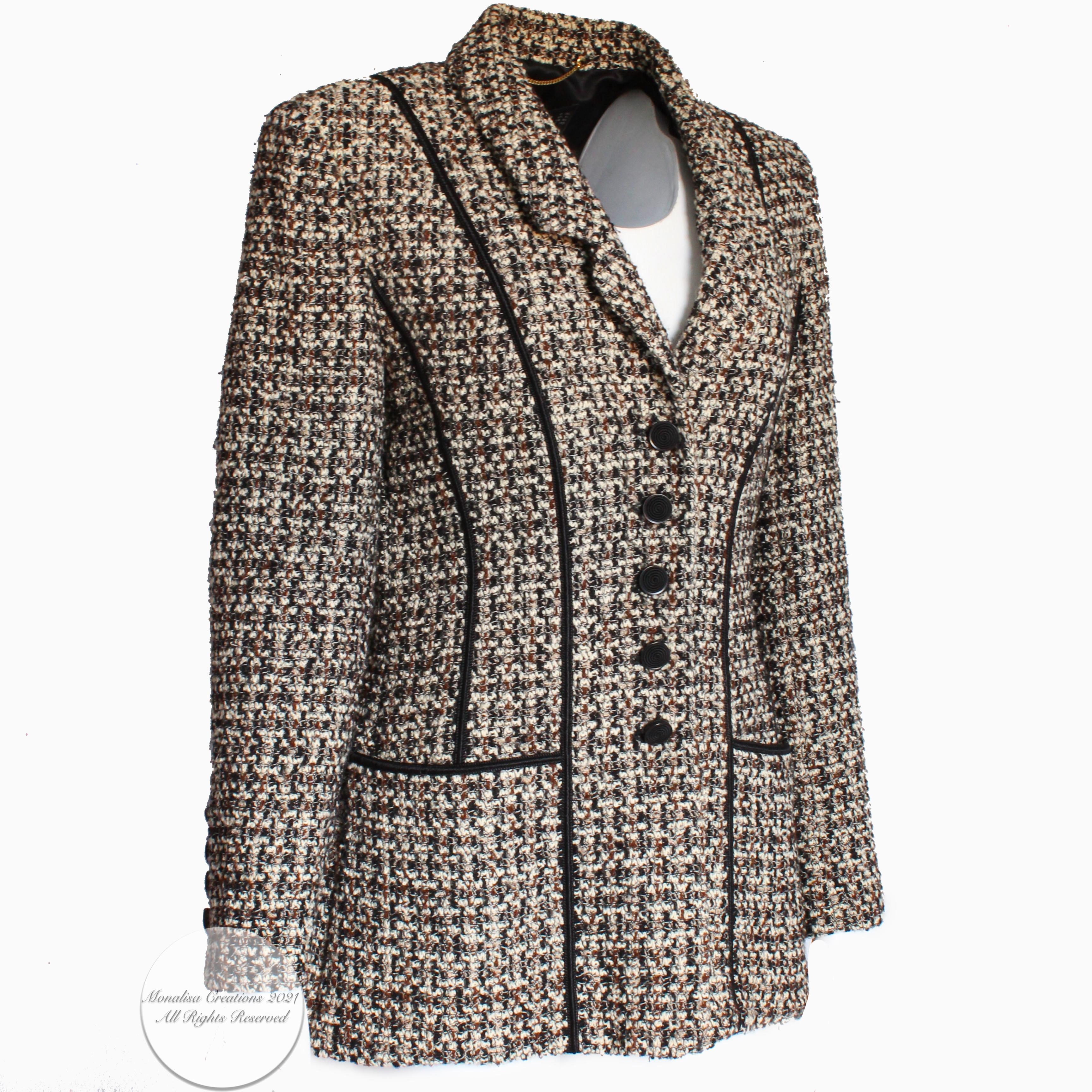 Louis Feraud Jacket Alpaca Wool Boucle Knit Vintage 1990s US 6 For Sale ...