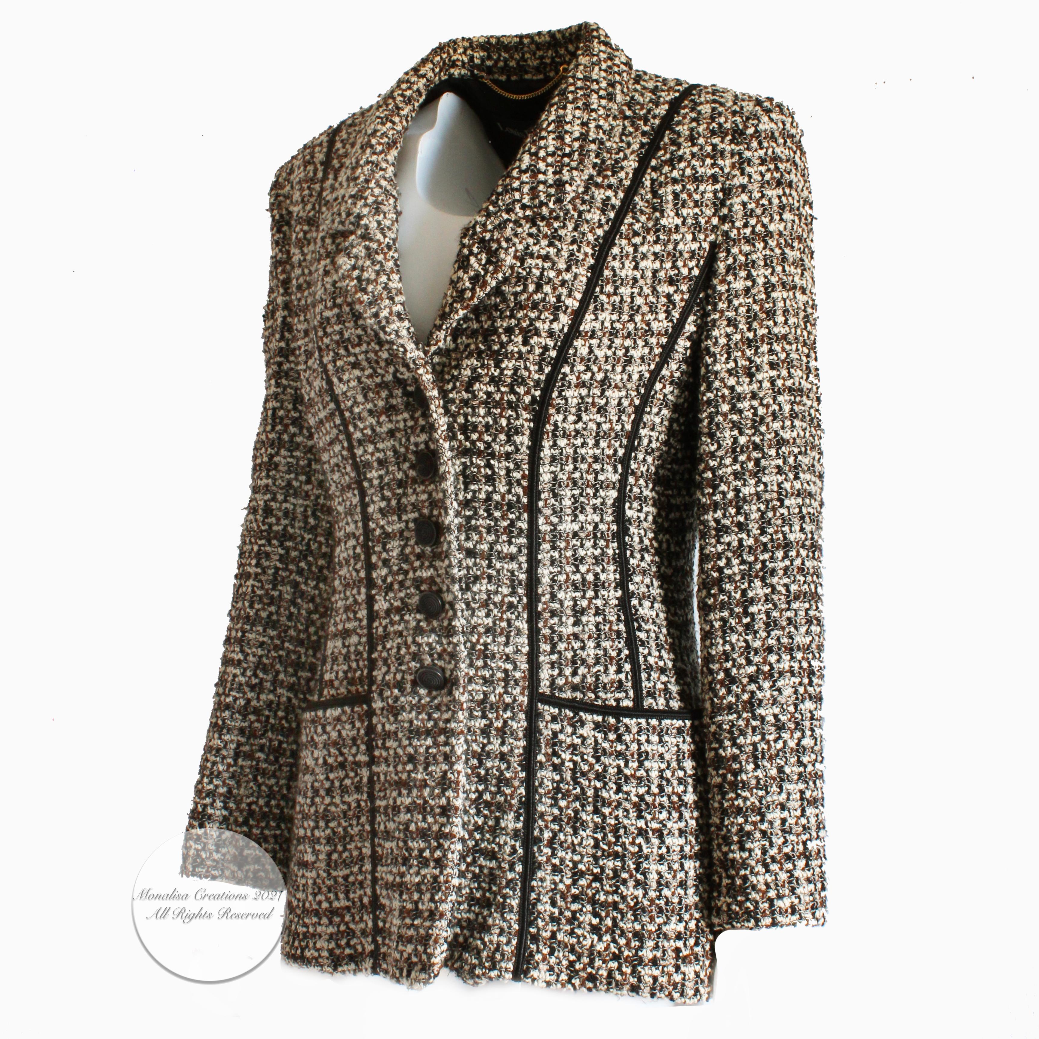 Louis Feraud Jacket Alpaca Wool Boucle Knit Vintage 1990s US 6 For Sale ...