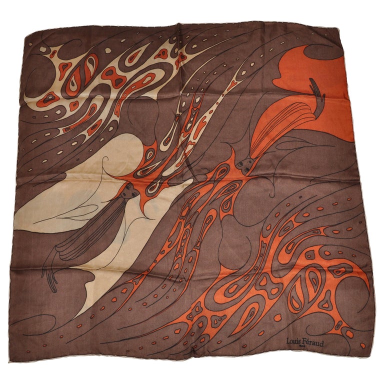 Louis Feraud (Paris) Fluid "Women In Waiting" Silk Scarf For Sale at ...