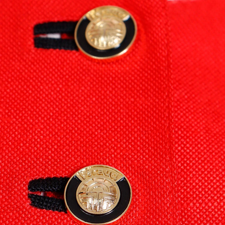 Louis Feraud Vintage Red Short Sleeve Jacket For Sale at 1stDibs
