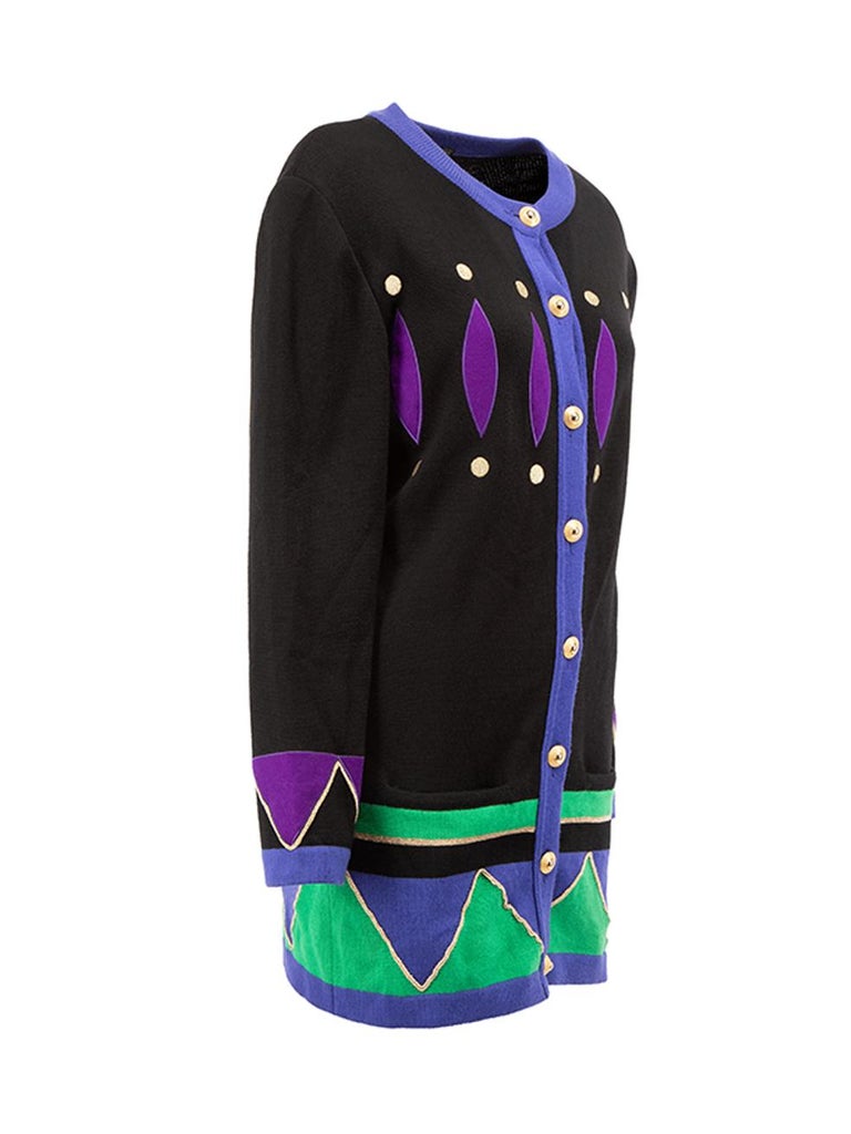 Louis Féraud Women's Abstract Pattern Long Knit Cardigan For Sale at ...