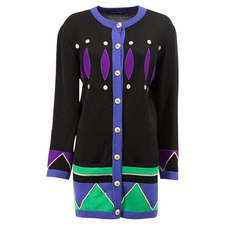 Louis Féraud Women's Abstract Pattern Long Knit Cardigan For Sale at ...