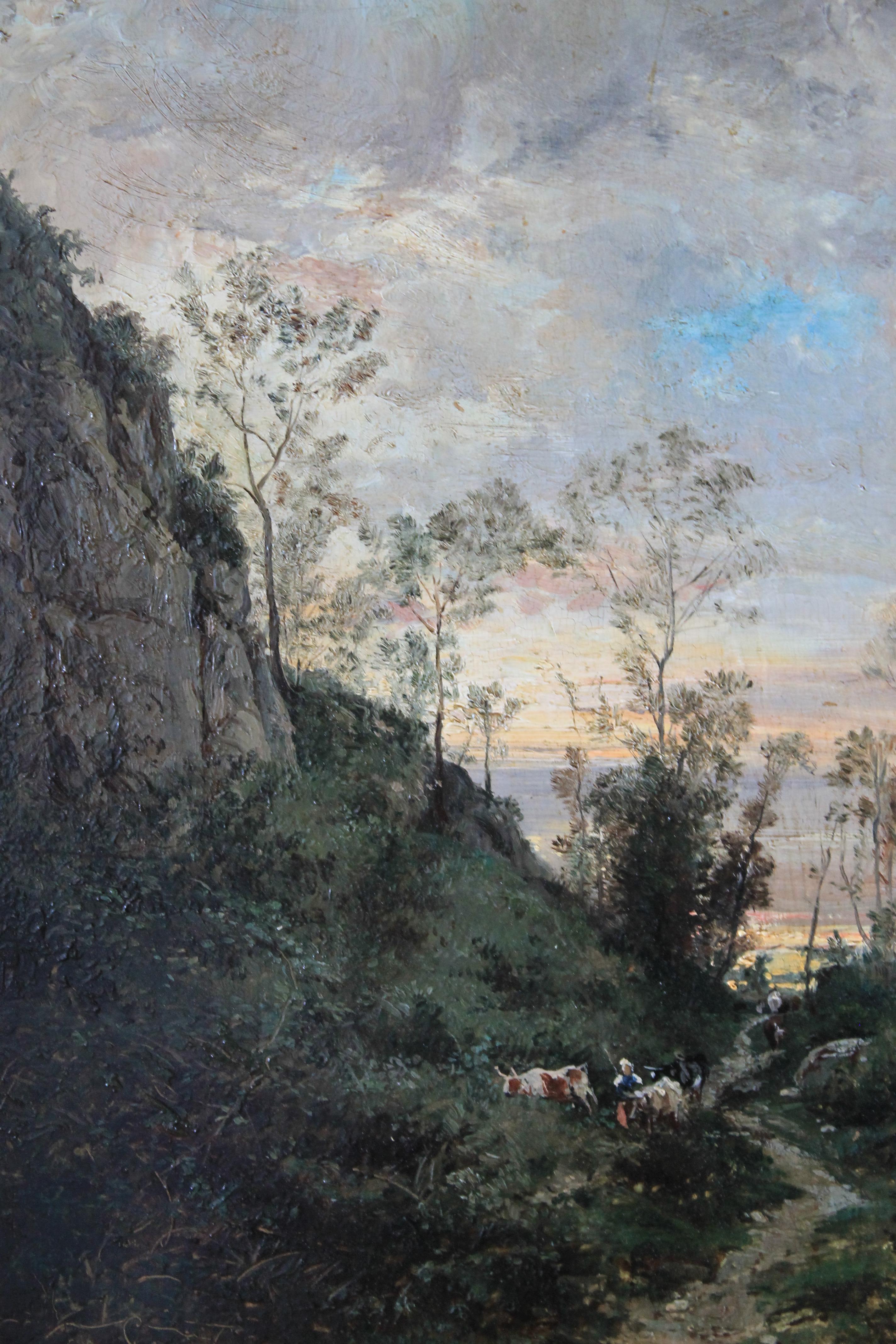 louis guy - Antique French Barbizon Coastal Landscape Oil painting ...