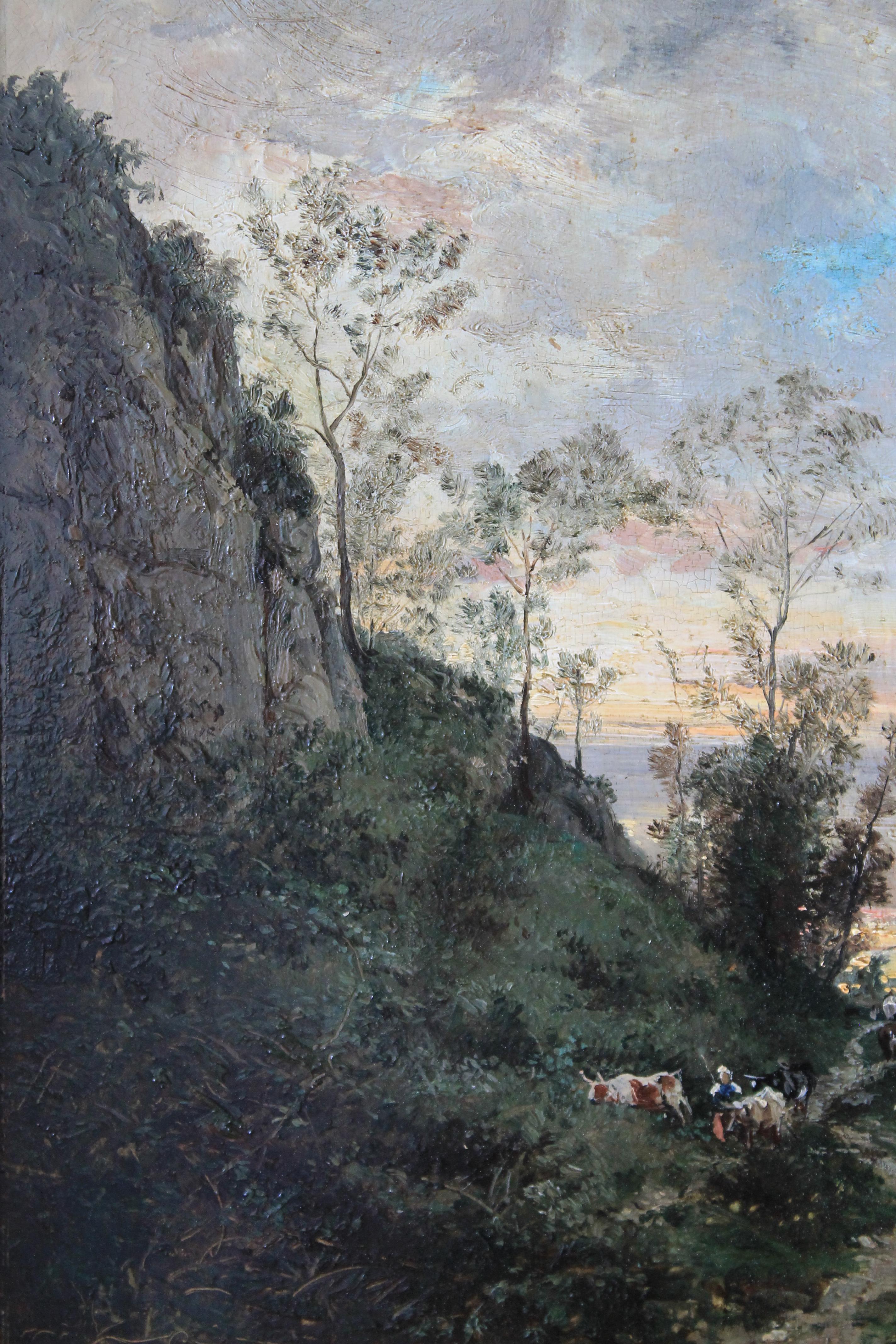 louis guy - Antique French Barbizon Coastal Landscape Oil painting ...
