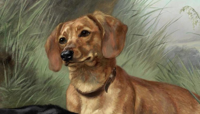 Louis Henry Weston Klingender - Two Dachshunds In A Landscape Louis ...
