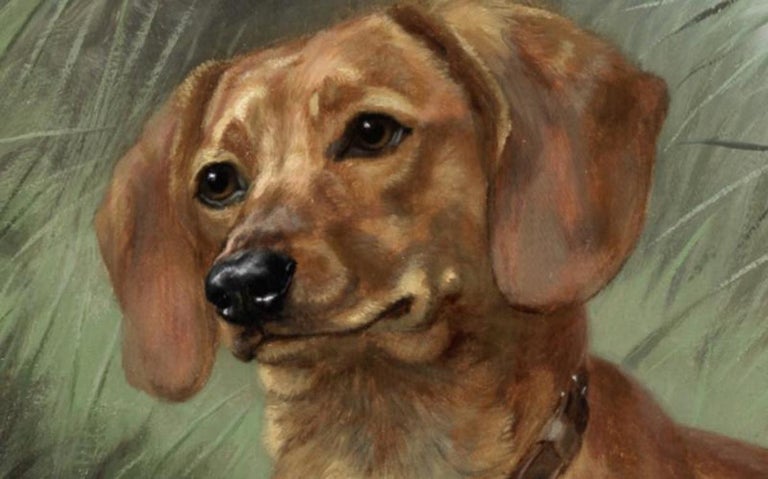Louis Henry Weston Klingender - Two Dachshunds In A Landscape Louis ...