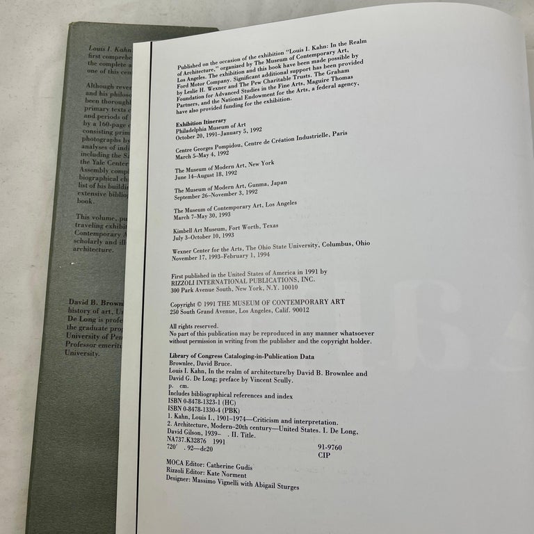 Louis i. Kahn: in the Realm of Architecture Coffee Table Book – 1st Edition 1991 For Sale at 1stDibs