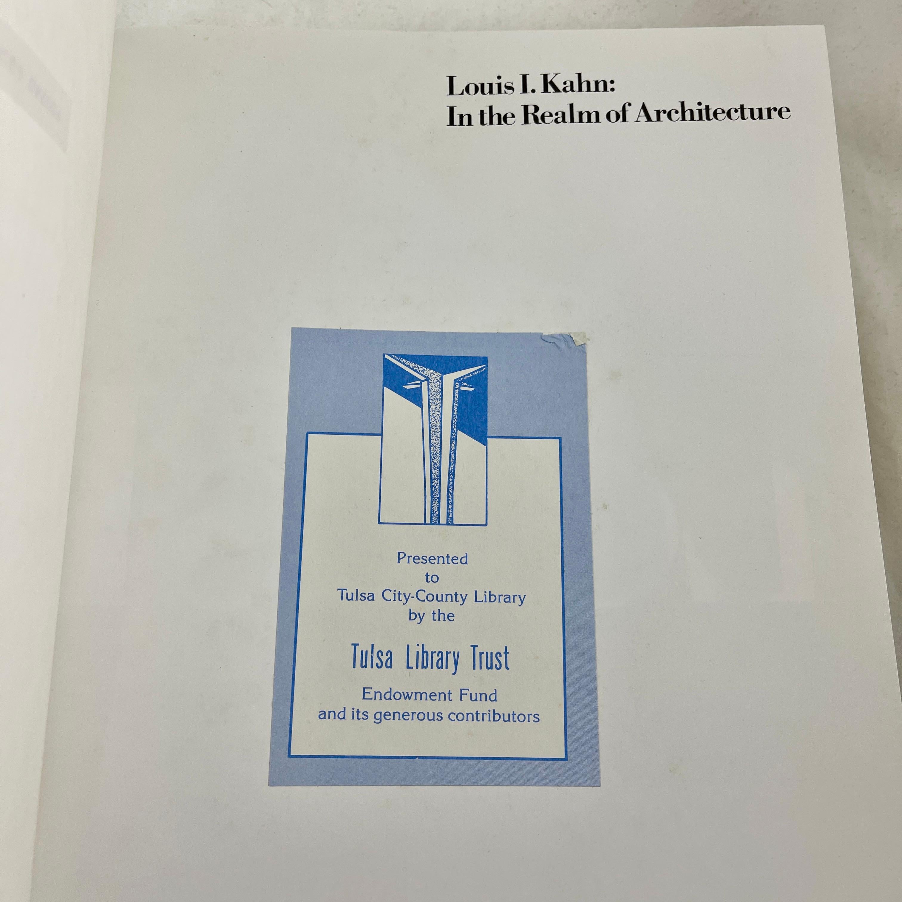 Louis i. Kahn: in the Realm of Architecture Coffee Table Book – 1st Edition 1991 at 1stDibs