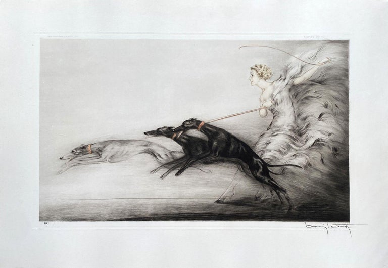 Louis Icart - Coursing II - Elegant With Greyhounds - Original Etching ...