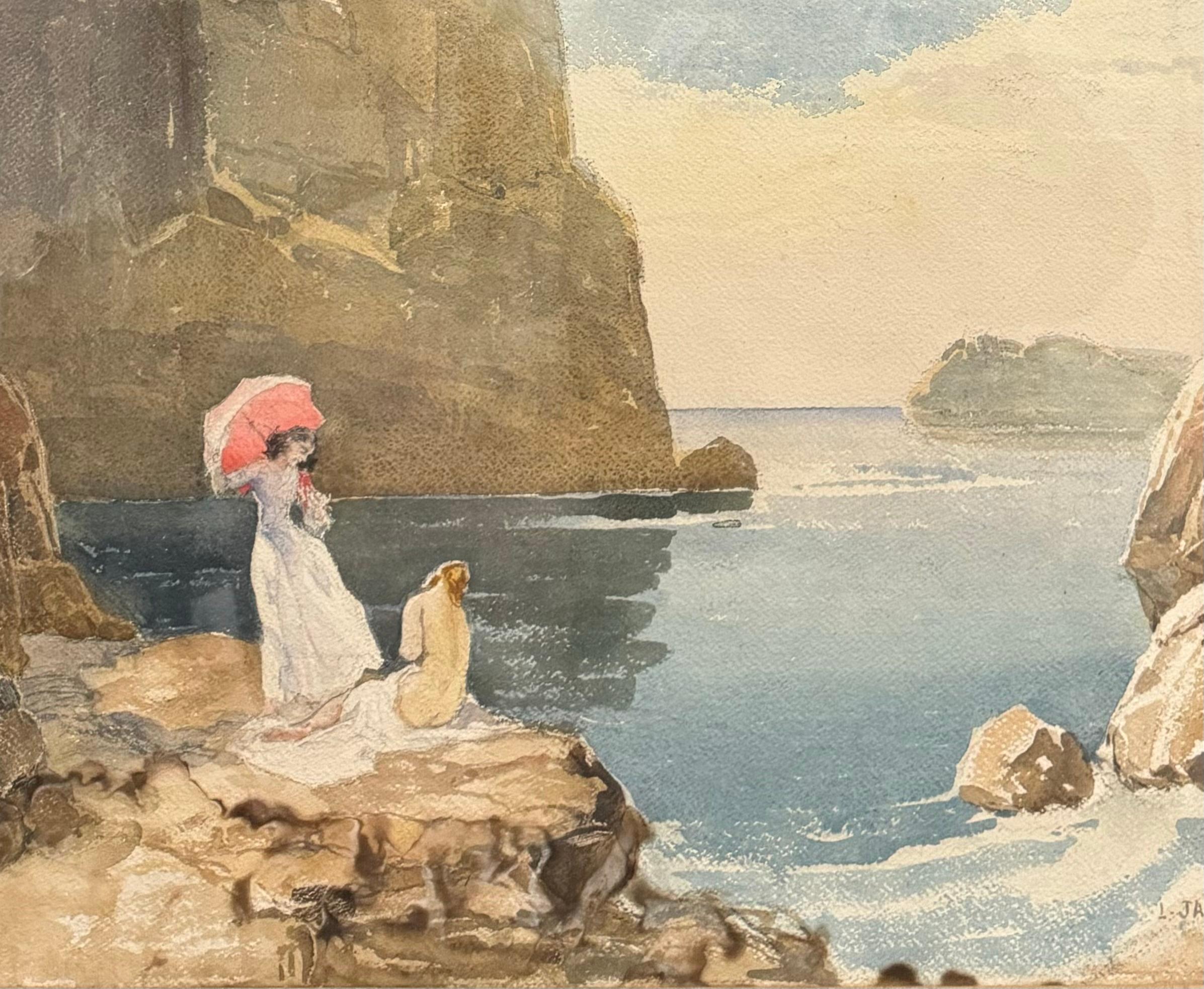 Louis Jambor - American Impressionist California Coast Nude Bather w ...