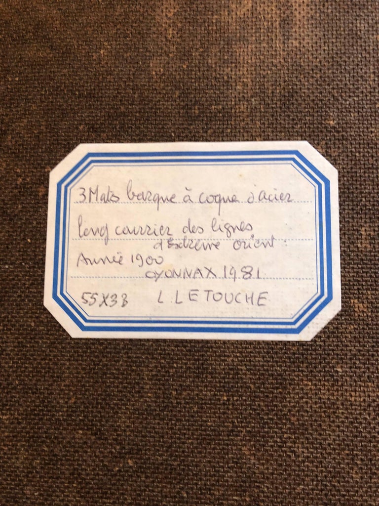 Louis Letouche - French Orient Ship, signed oil painting at 1stDibs