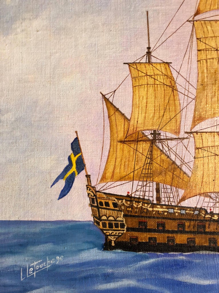 Louis Letouche - Gota Lejon, signed oil painting For Sale at 1stDibs