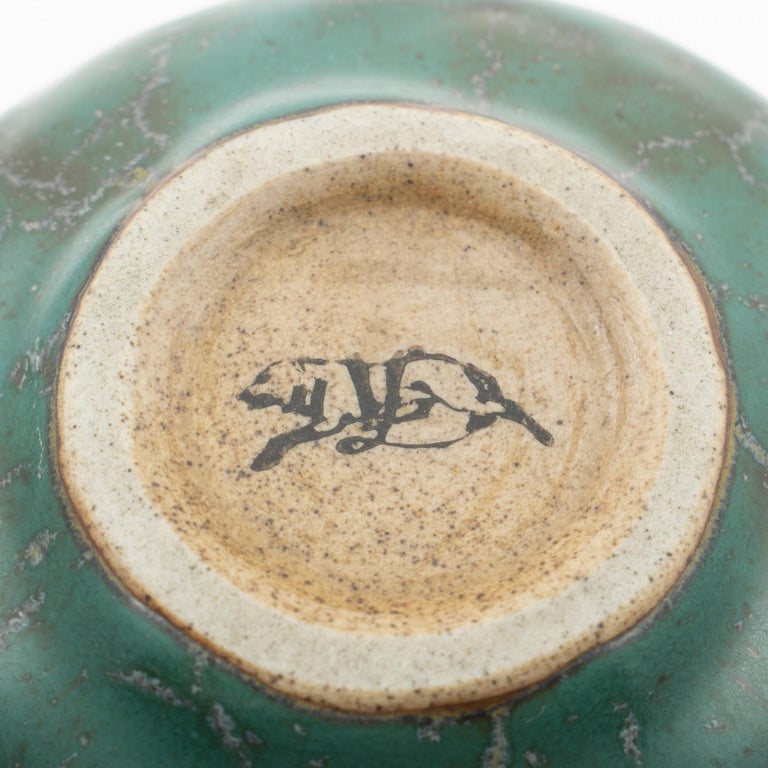Louis Lourioux Turquoise Stoneware Vase For Sale at 1stDibs