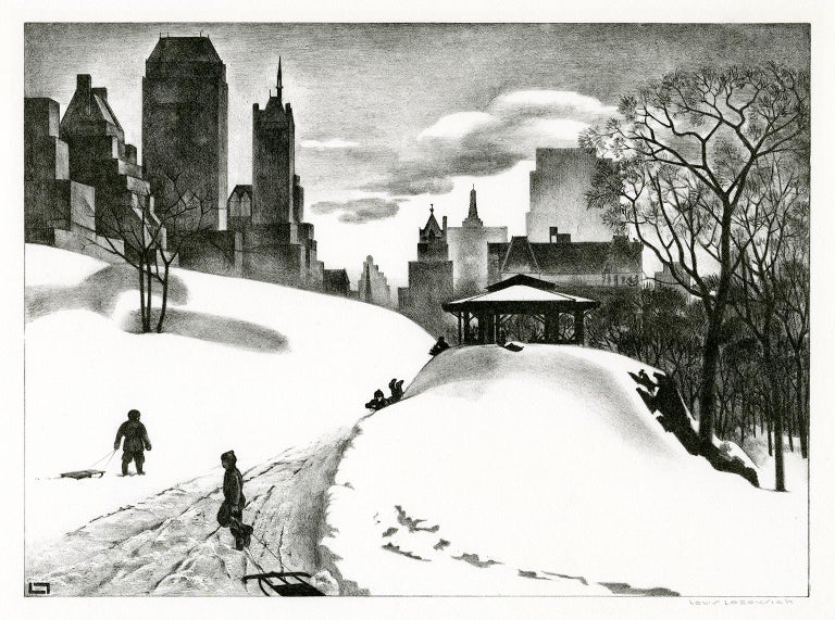 Louis Lozowick - Winter Fun at 1stDibs