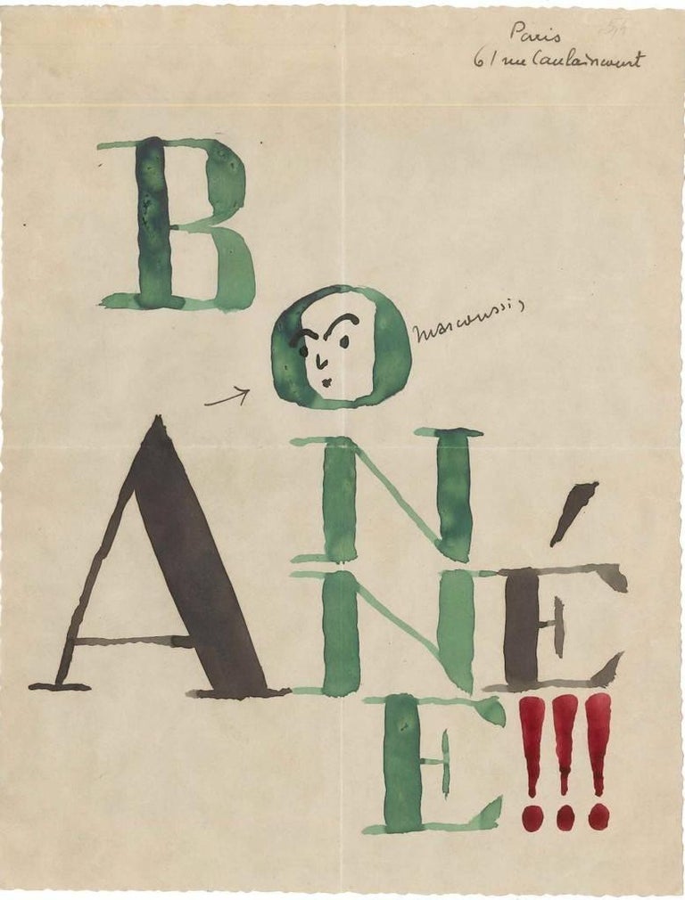 Louis Marcoussis - Greetings from Louis Marcoussis to Countess Pecci ...