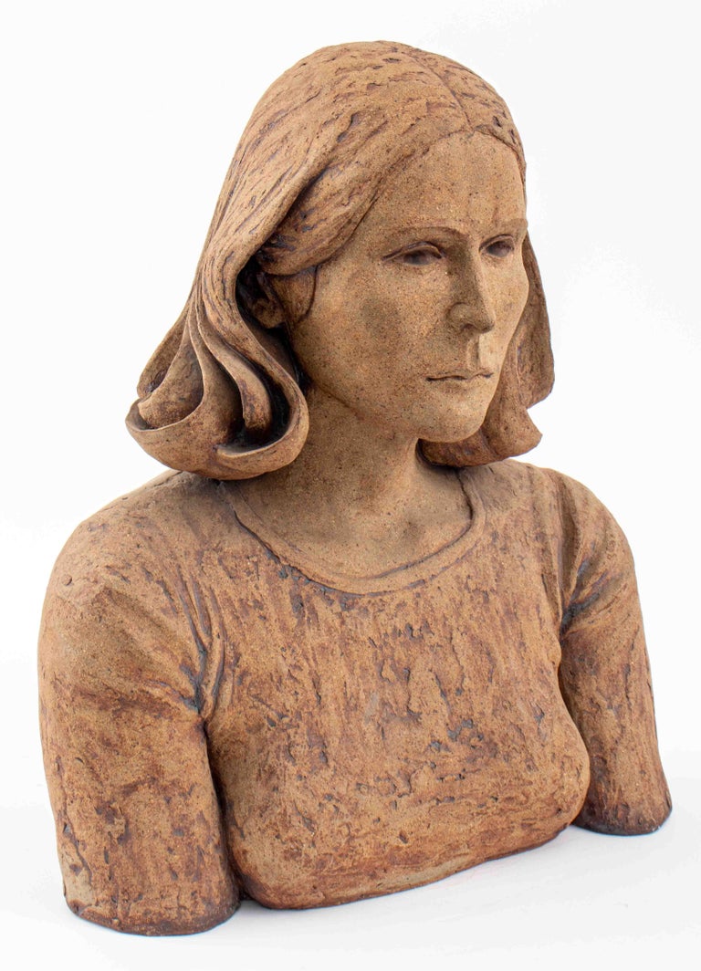 Louis Mendez Ceramic Woman Portrait Sculpture For Sale at 1stDibs