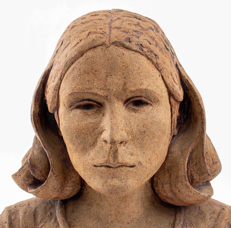 Louis Mendez Ceramic Woman Portrait Sculpture For Sale at 1stDibs
