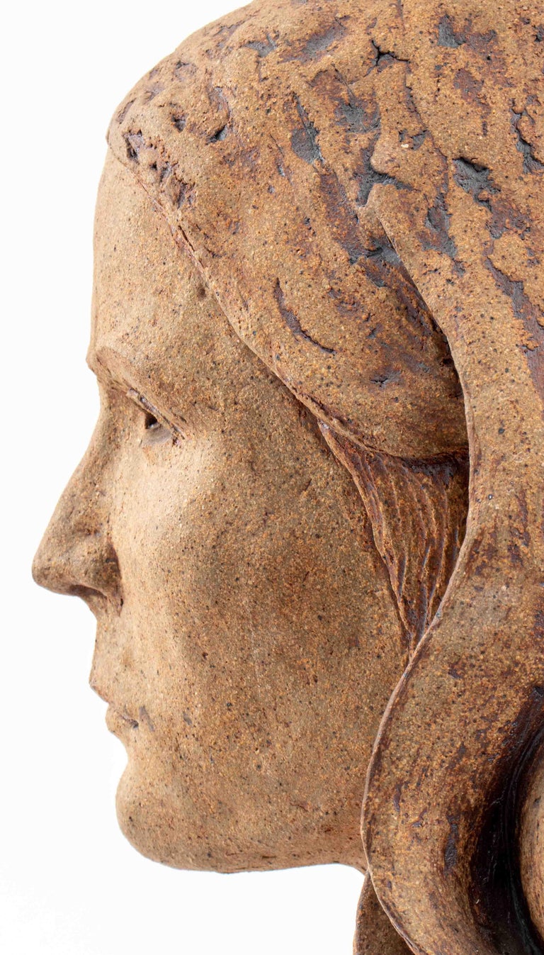 Louis Mendez Ceramic Woman Portrait Sculpture For Sale at 1stDibs