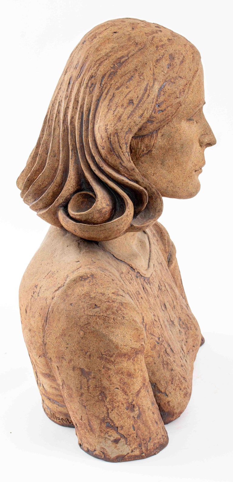Louis Mendez Ceramic Woman Portrait Sculpture For Sale at 1stDibs