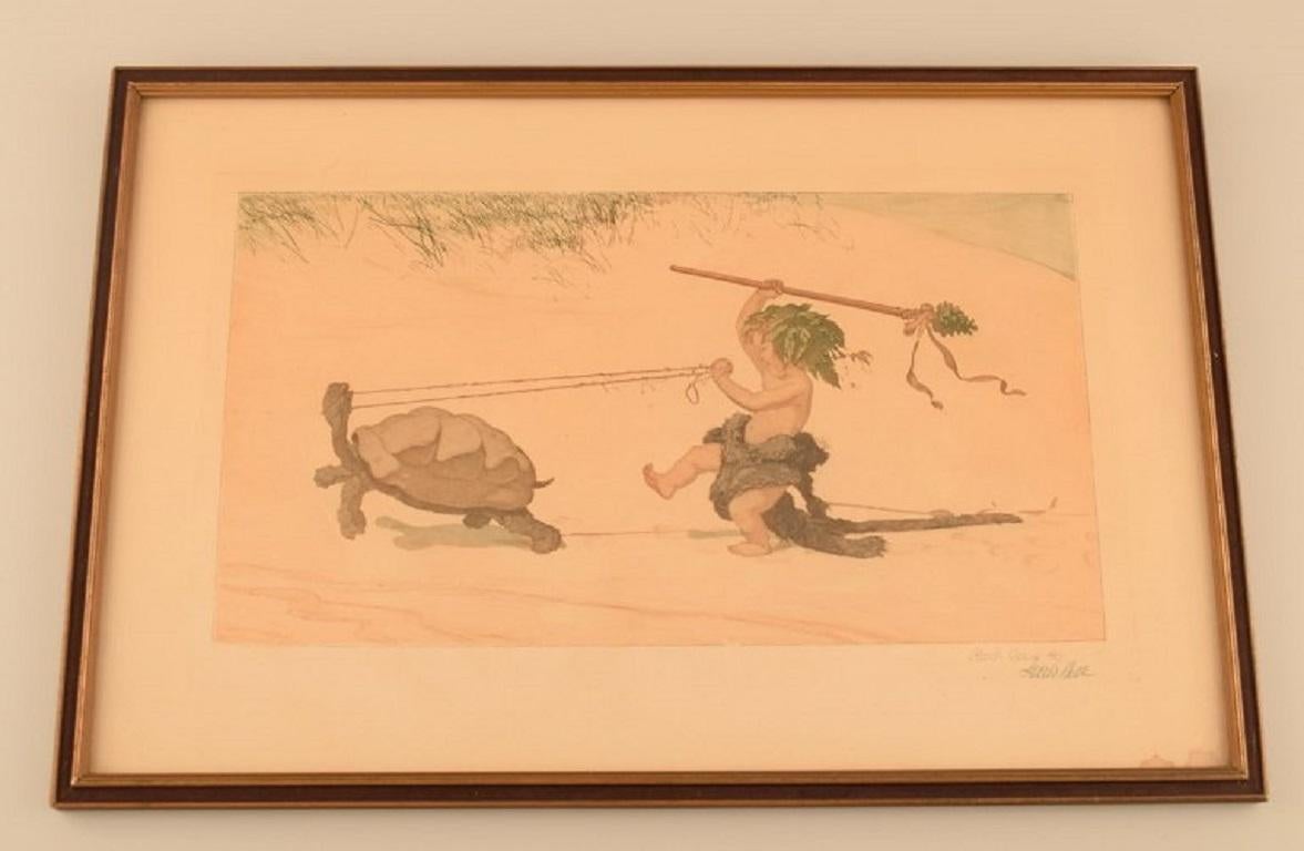 Louis Moe, Norwegian-Born Painter and Illustrator, Color Lithography ...