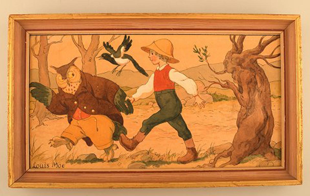 Louis Moe '1857-1945', Watercolor on Paper Fairy Tale Motif, circa 1910 ...