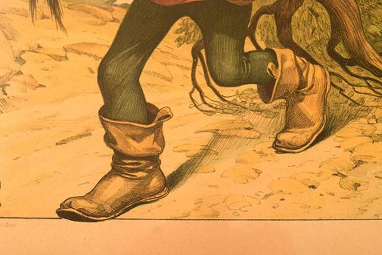 Louis Moe, Color Lithography, "The Brave Tailor", circa 1910 at 1stDibs