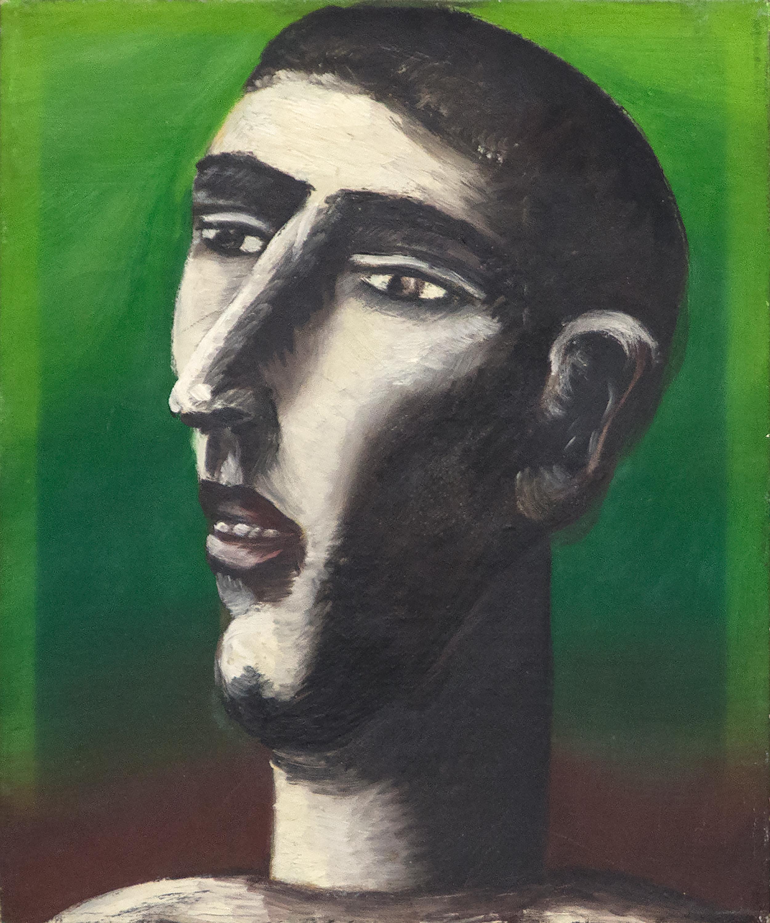 LOUIS, MORRIS - Untitled, Head Study with Green Background For Sale at ...