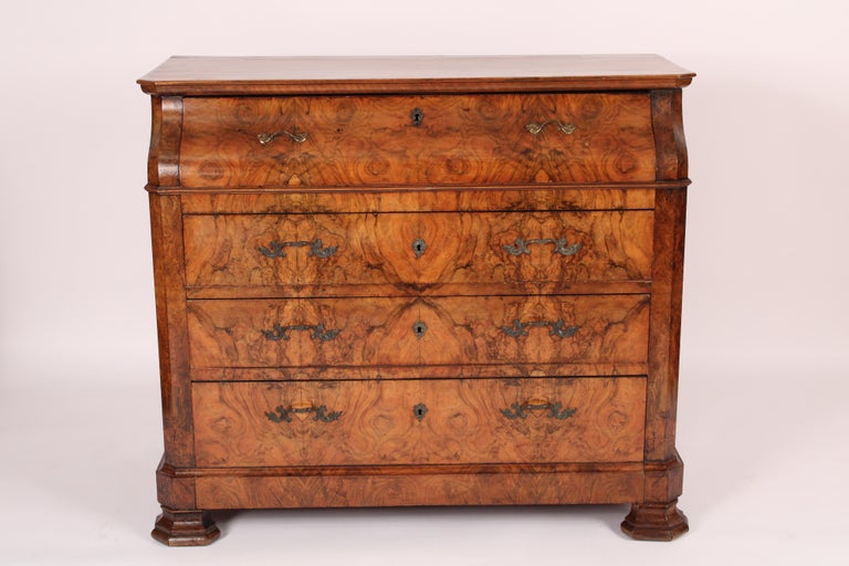 Louis Philippe Burl Walnut Chest of Drawers For Sale at 1stDibs