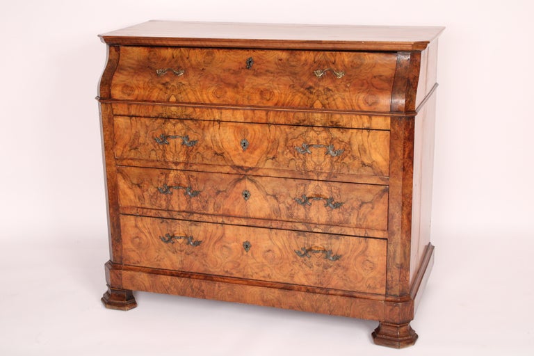 Louis Philippe Burl Walnut Chest of Drawers For Sale at 1stDibs